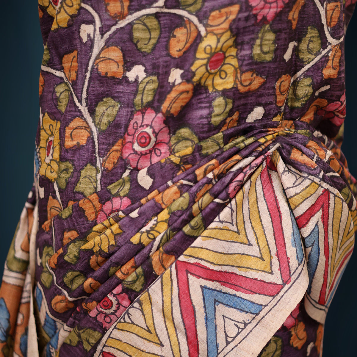 Pure Tussar Hand Kalamkari – Ethnic Boutique